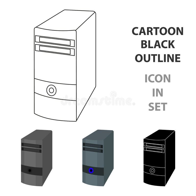 Computer Case Icon in Cartoon Style Isolated on White Background ...