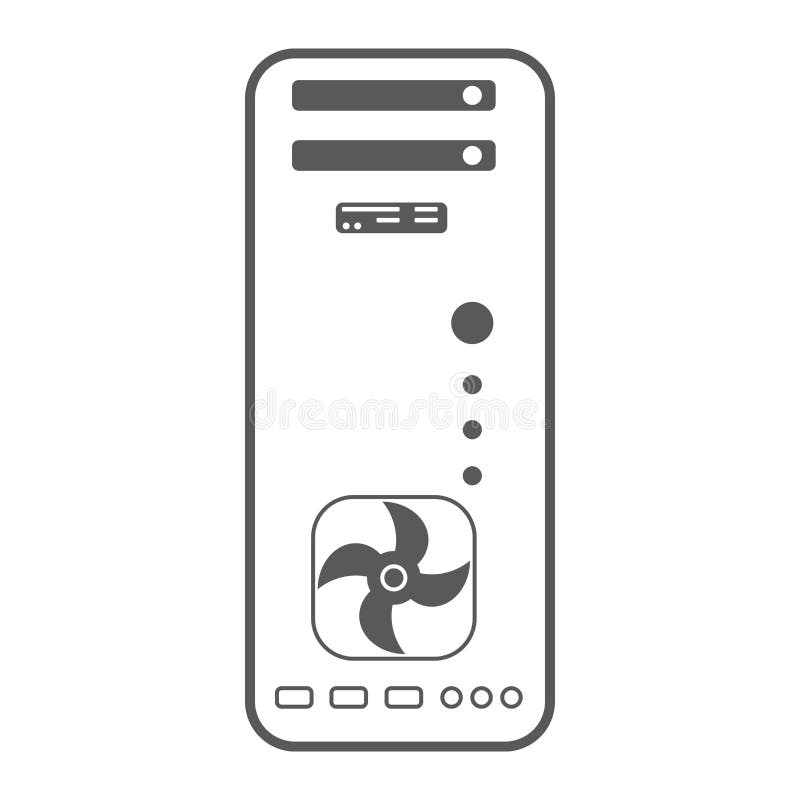 Computer case icon stock vector. Illustration of ethernet - 129952455