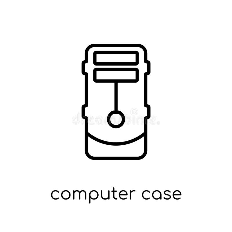 Computer Case Icon. Trendy Modern Flat Linear Vector Computer Ca Stock ...