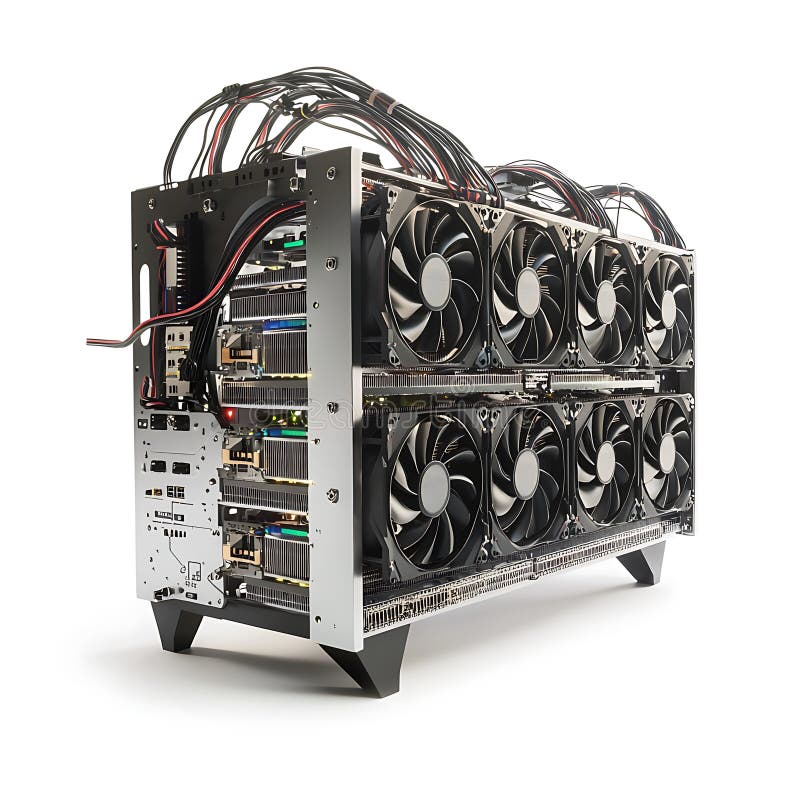 A Computer Case with a Lot of Fans and a Lot of Wires Stock Image ...