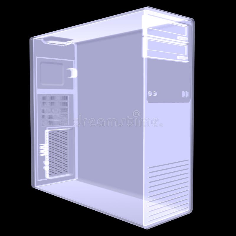 Computer Case. X-ray Render Stock Illustration - Illustration of ...