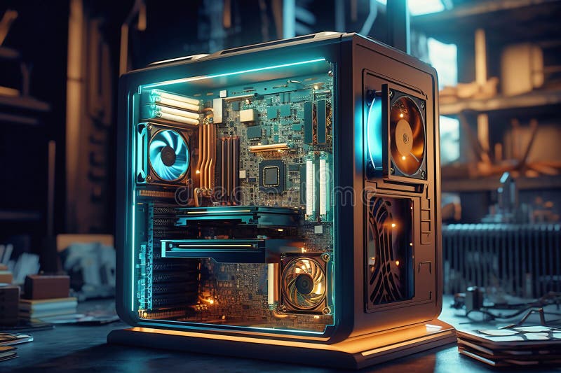 A Computer Case Sitting on Top of a Table. the System Unit of a Modern ...