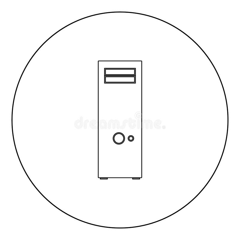 Computer Case or System Unit Icon Black Color in Circle Stock Vector ...