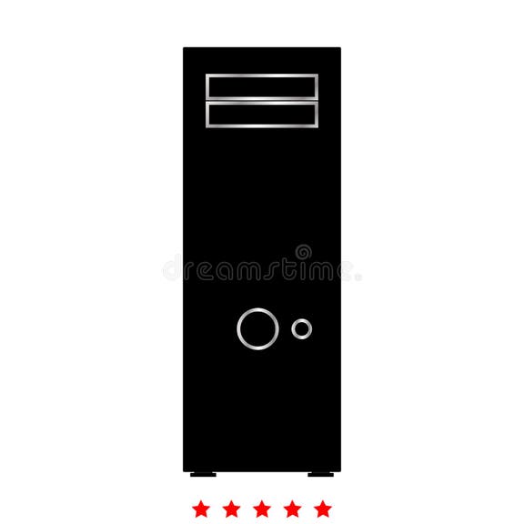 Computer Case or System Unit Icon . Different Color Stock Vector ...