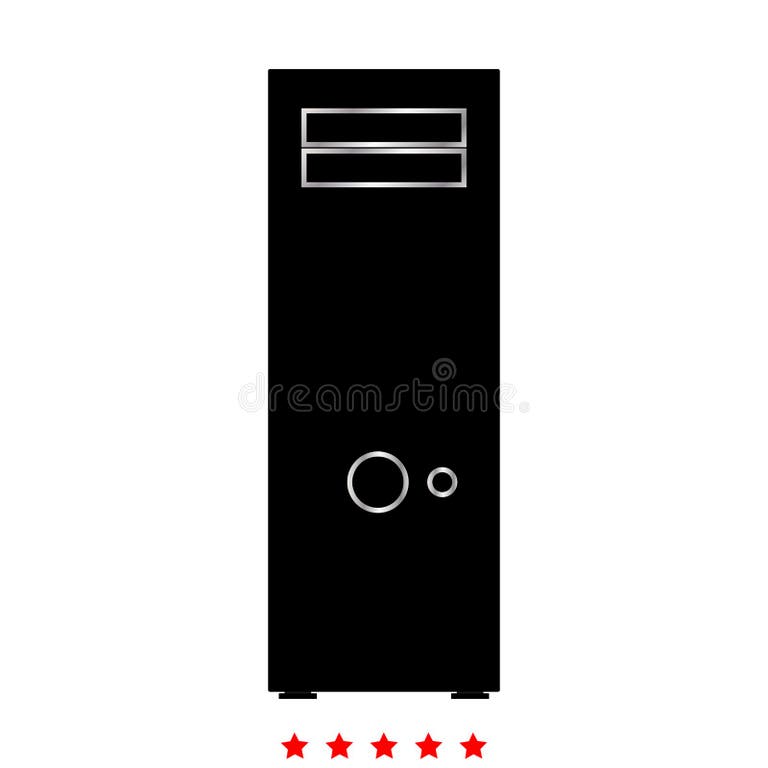 Computer Case or System Unit Icon . Different Color Stock Vector ...