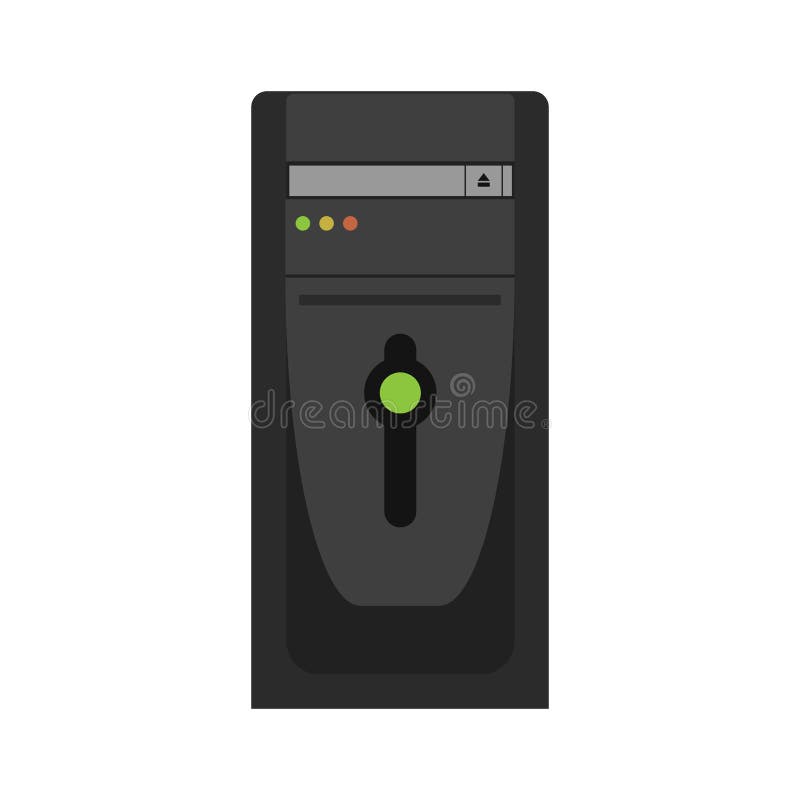 Computer Case Technology Desktop Hardware Illustration Vector. Modern ...