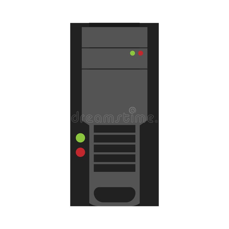 Computer Case Technology Desktop Hardware Illustration Vector. Modern ...