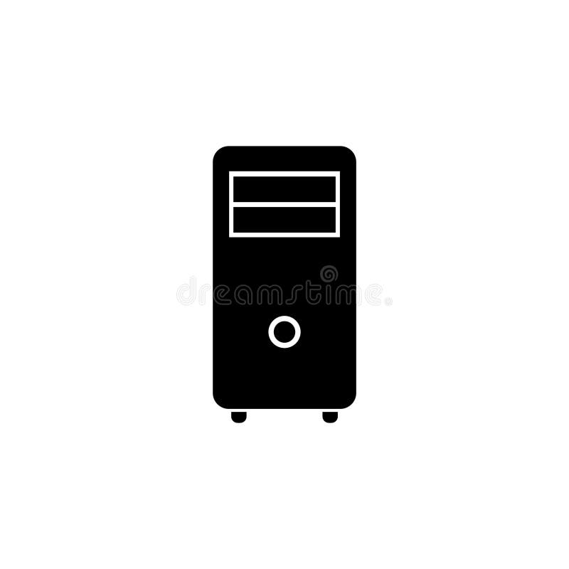 Computer Case Tower, PC System Case Flat Vector Icon Stock Illustration ...