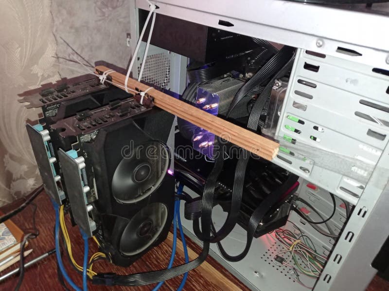 A Computer Case with a Wooden Stick Sticking Out of it Stock Image ...