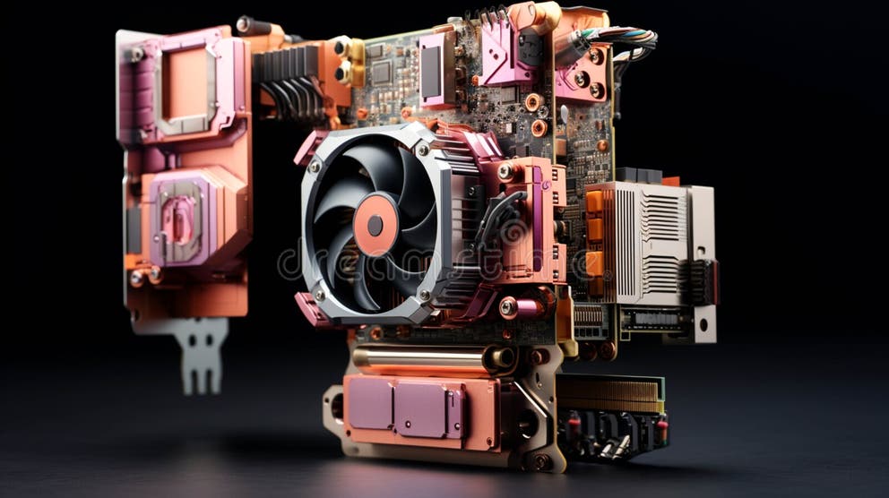 Computer Casing Cooler Isolated on White Background Stock Illustration ...