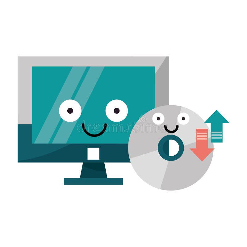 Computer CD Cartoons stock illustration. Illustration of american - 4750196