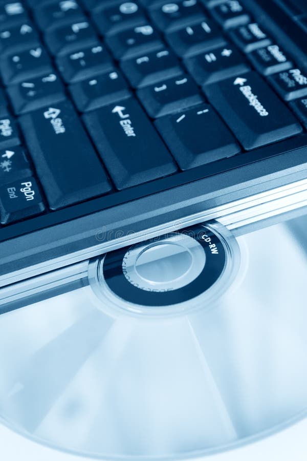 Cd-rw on computer stock photo. Image of storage, data - 18215212