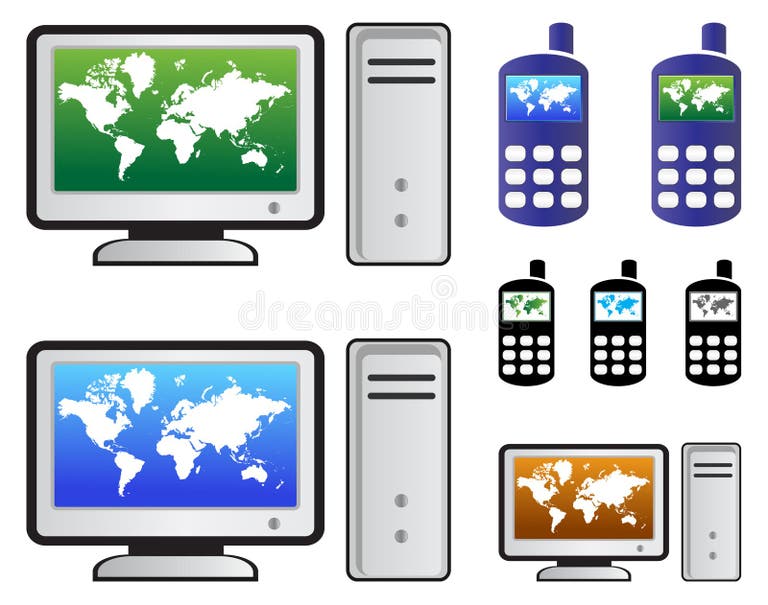 Cell Phone Computer Outline Stock Illustrations – 6,426 Cell Phone ...