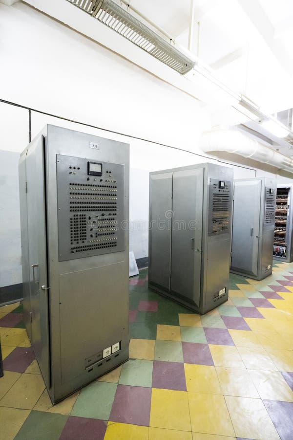 Computer Center Cabinets from the Soviet Union Times. Computer of the ...