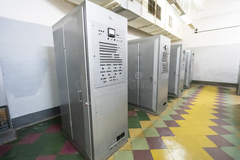 Computer Center Cabinets from the Soviet Union Times. Computer of the ...