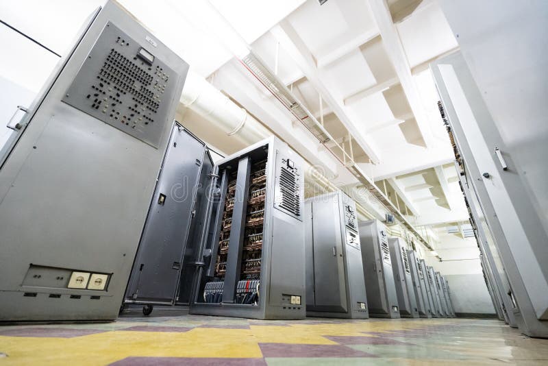 Computer Center Cabinets from the Soviet Union Times. Computer of the ...