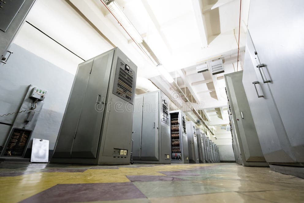 Computer Center Cabinets from the Soviet Union Times. Computer of the ...