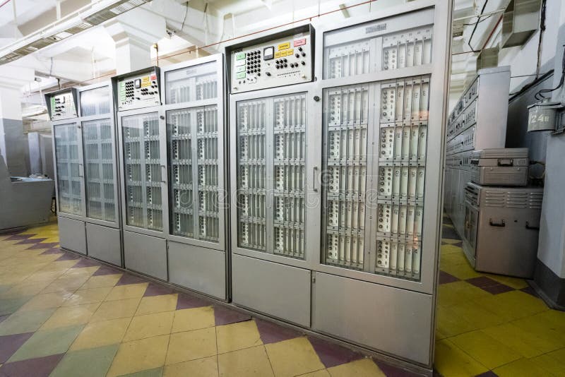 Computer Center Cabinets from the Soviet Union Times. Computer of the ...