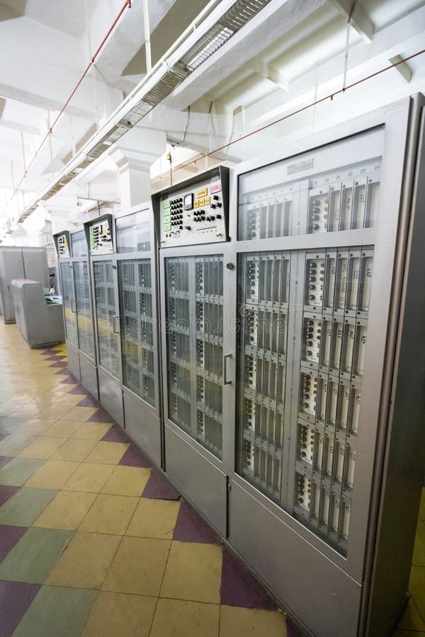 Computer Center Cabinets from the Soviet Union Times. Computer of the ...