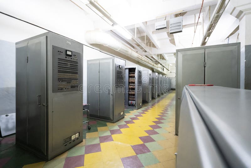 Computer Center Cabinets from the Soviet Union Times. Computer of the ...