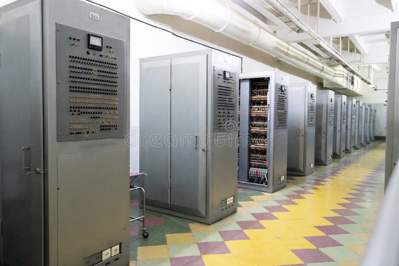 Computer Center Cabinets from the Soviet Union Times. Computer of the ...