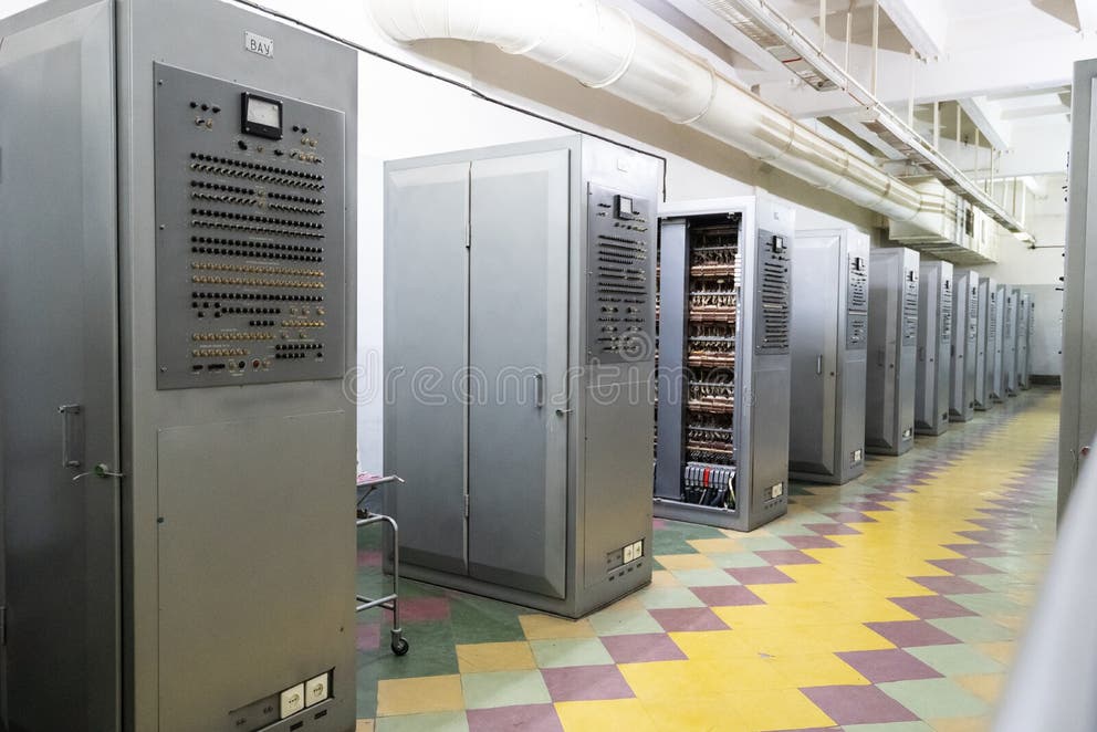 Computer Center Cabinets from the Soviet Union Times. Computer of the ...