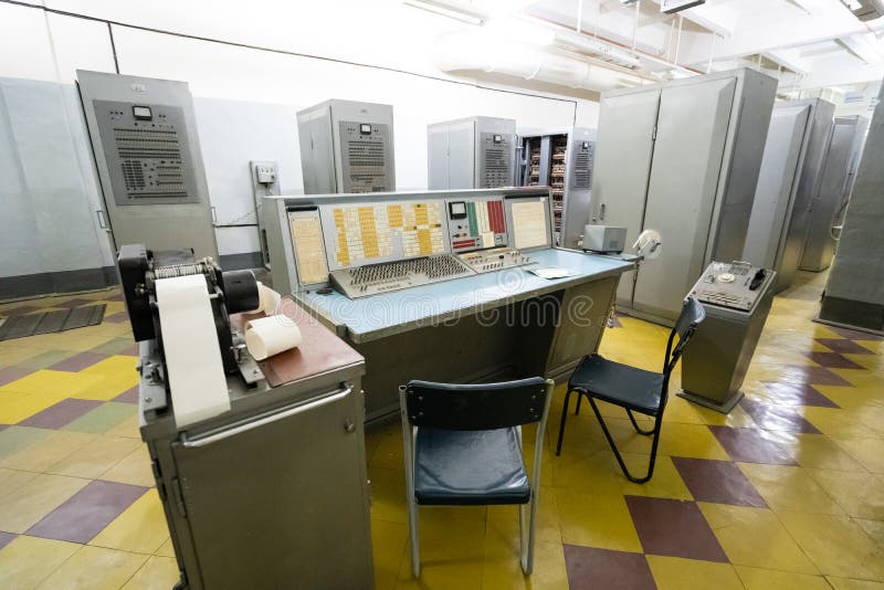 Computer Center Cabinets from the Soviet Union Times. Computer of the ...