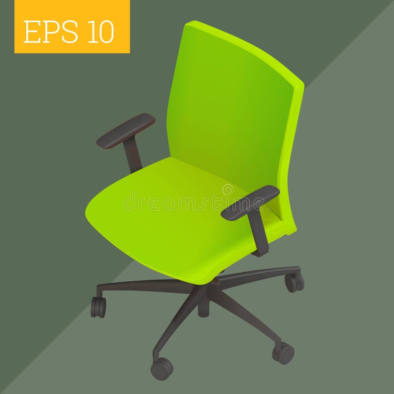 Computer Chair Isometric Vector Illustration Stock Vector ...
