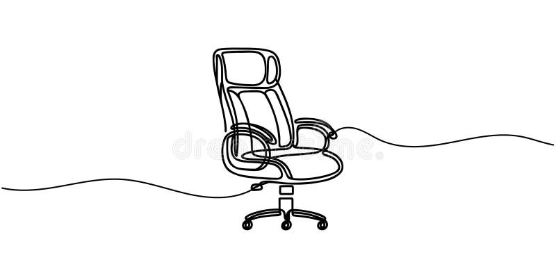 Computer Chair, One Line Drawing, Vector Illustration Stock ...