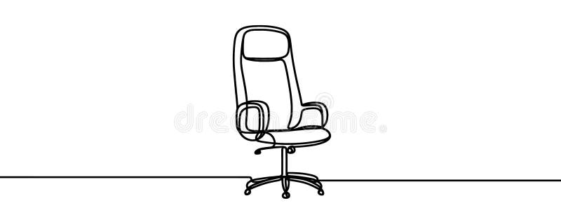 Computer Chair, One Line Drawing, Vector Illustration Stock Vector ...