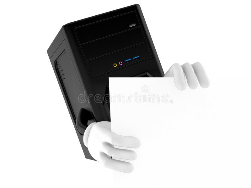 Computer Character Behind Wall Stock Illustration - Illustration of ...