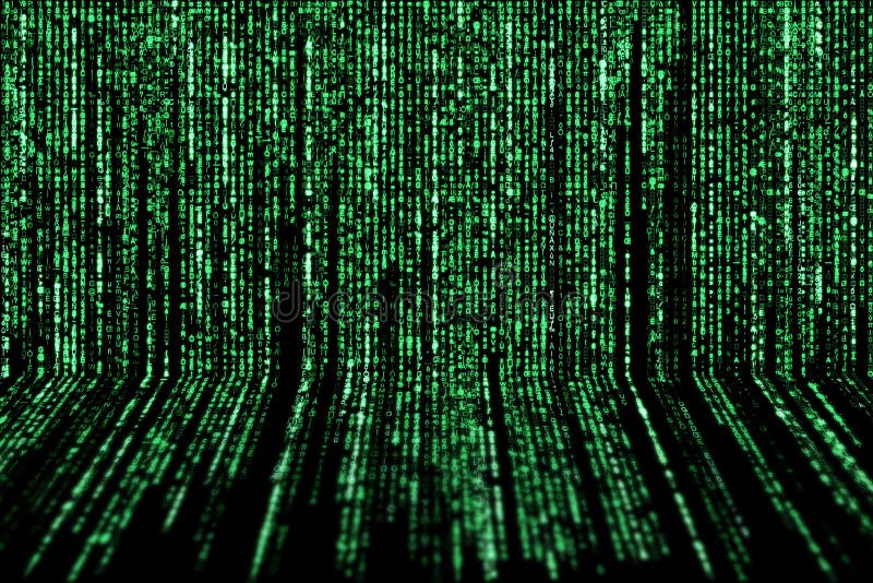 Computer Characters Falling from the Top Screen Stock Illustration ...