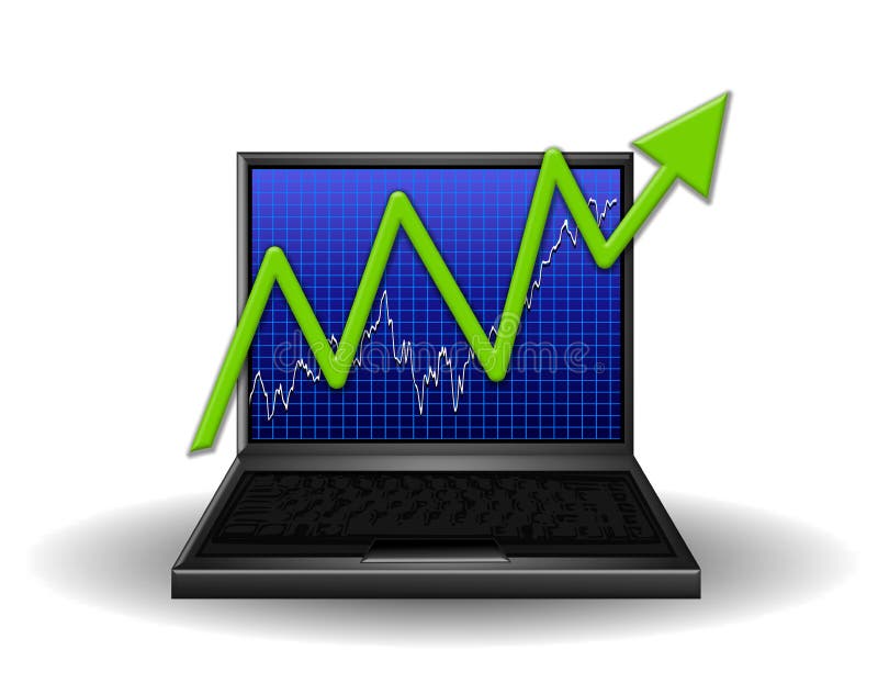Green Business Profits Going Up Stock Illustration - Illustration of ...