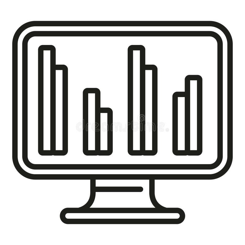 Computer Chart Icon Outline Vector. Business Report Stock Vector ...