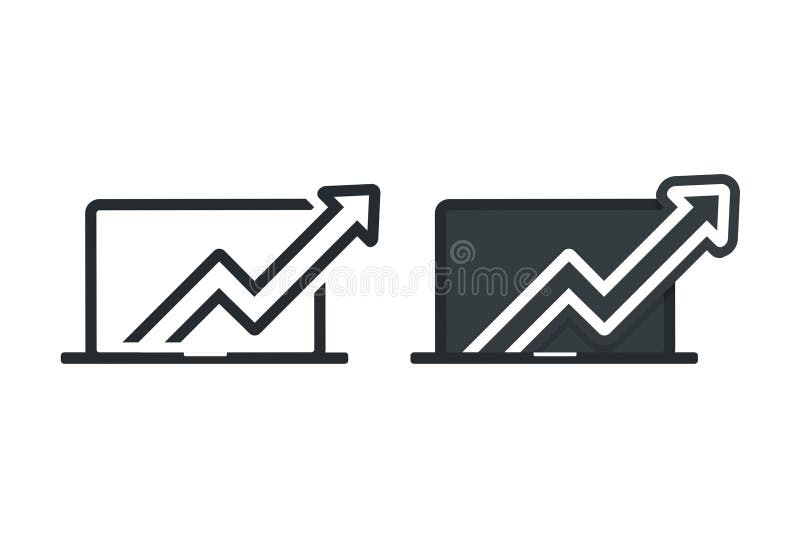 Computer Chart Increase Icon. Illustration Vector Stock Vector ...