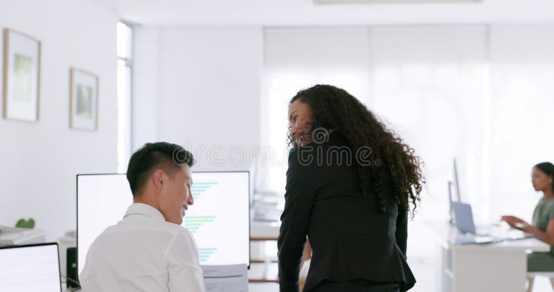 Computer, Chart or Manager with Documents for Employee for Data ...