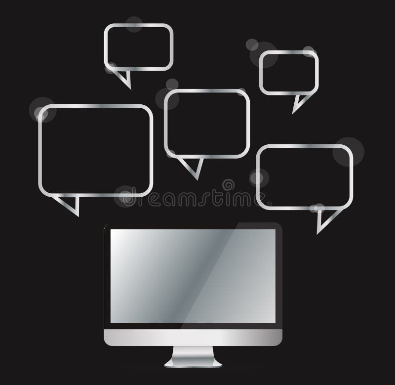 Computer with Chat Box , Message Box Communication Background Stock ...