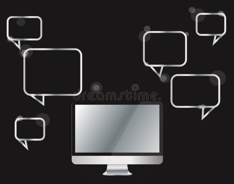 Computer with Chat Box , Message Box Communication Background Stock ...