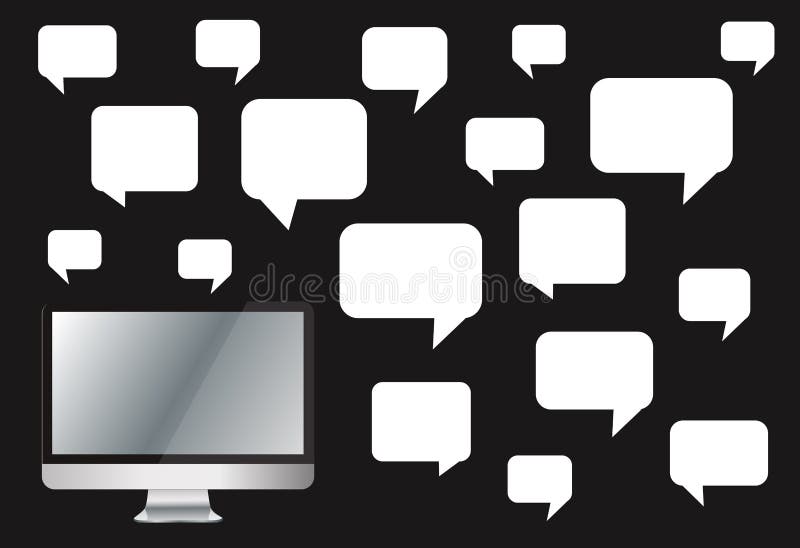 Computer with Chat Box Background Stock Vector - Illustration of eps10 ...