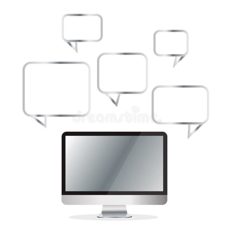 Computer with Chat Box Background Stock Vector - Illustration of eps10 ...
