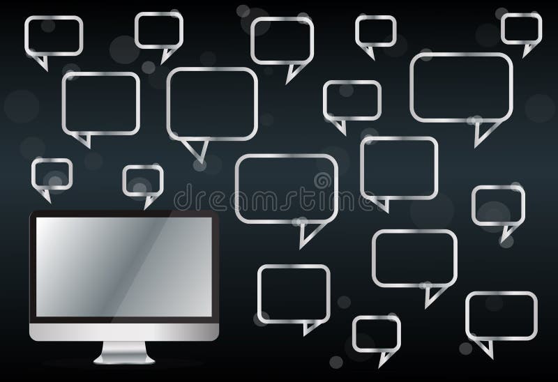 Computer with Chat Box Background Stock Vector - Illustration of eps10 ...