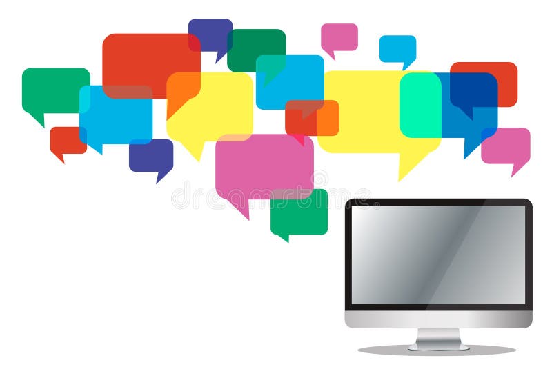 Computer with Chat Box , Message Box Communication Background Stock ...