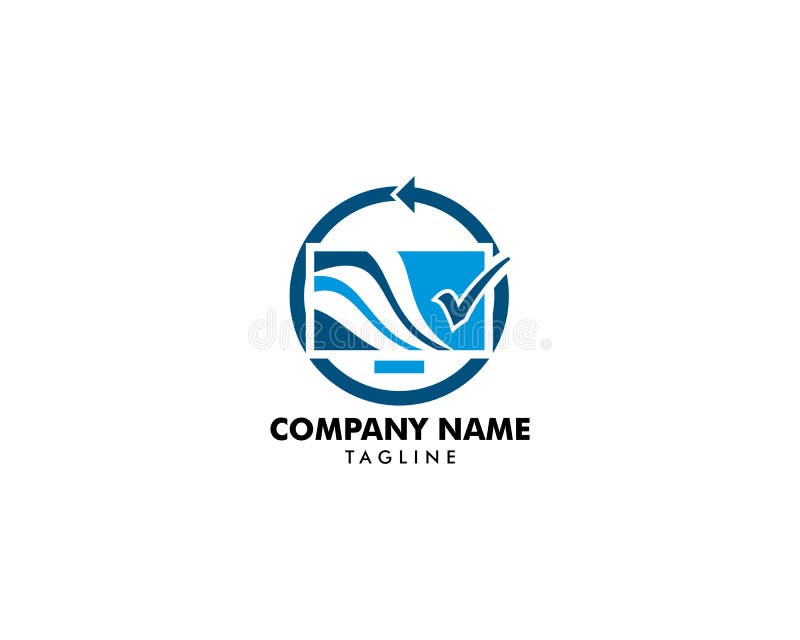 Computer Check Logo Template Design Vector Stock Vector - Illustration ...