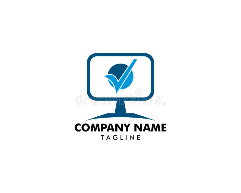 Computer Check Logo Template Design Vector Stock Vector - Illustration ...