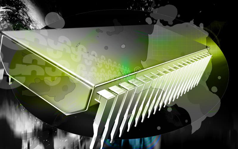 Computer chip stock illustration. Illustration of data - 5901627