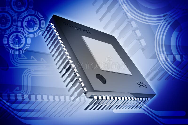 Computer chip stock illustration. Illustration of blue - 15179212