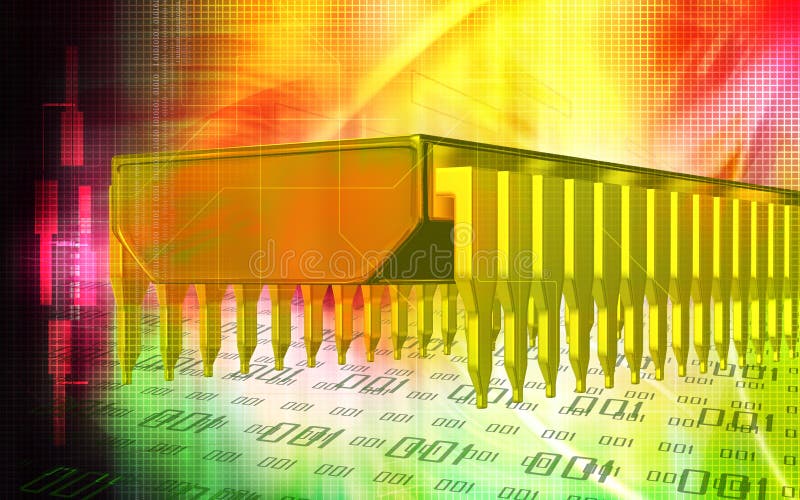 Computer chip stock illustration. Illustration of data - 5901627