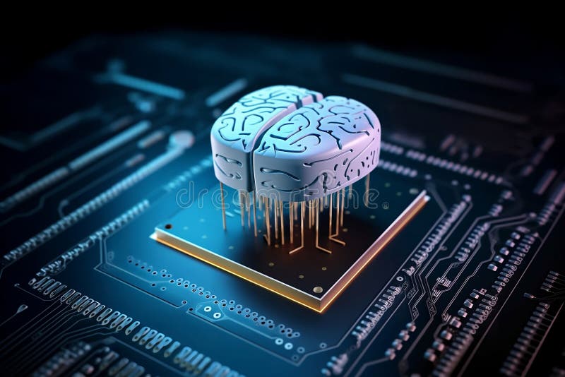 Computer Chip in Abstract Shape of Brain. Artificial Intelligence ... Computer Chip in Abstract Shape of Brain. Artificial Intelligence ...