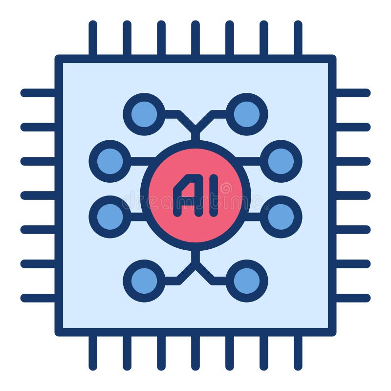 Computer Chip with AI Brain Vector Artificial Intelligence Technology ...