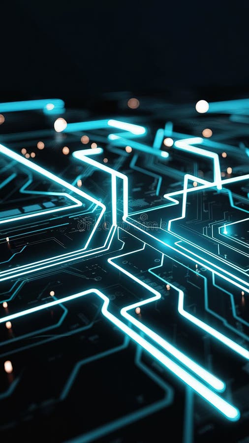 A Computer Chip with a Blue and Green Design Stock Illustration ...